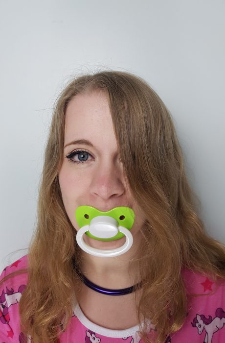 Translucent Pink and pink pacifier – The Dotty Diaper Company