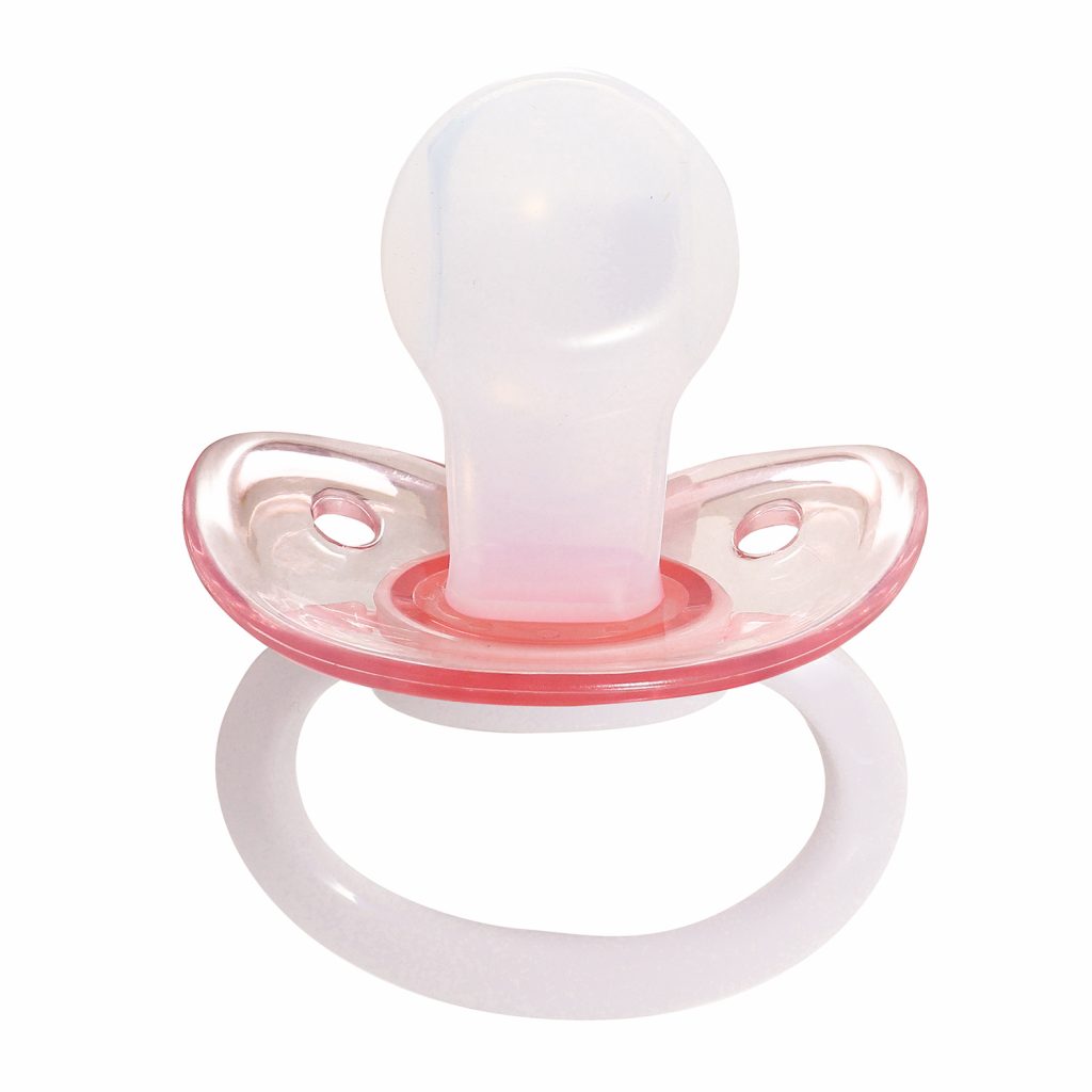 Translucent Pink and White pacifier