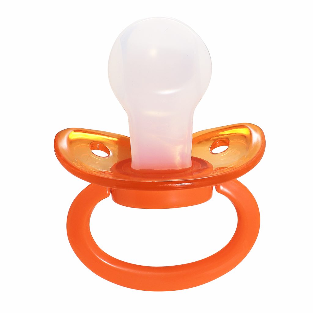 Translucent orange and orange pacifier