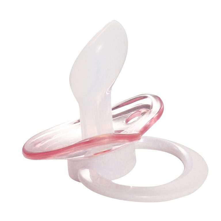 Translucent Pink and White pacifier