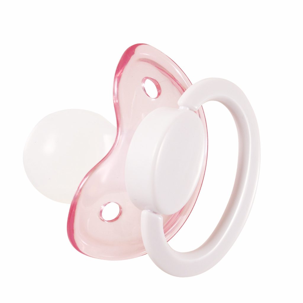 Translucent Pink and White pacifier