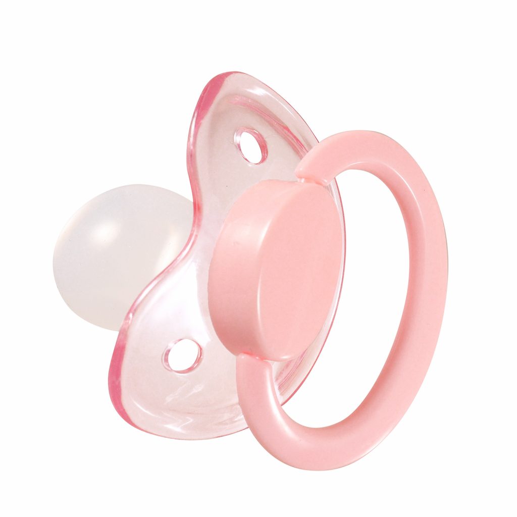 Translucent Pink and pink pacifier