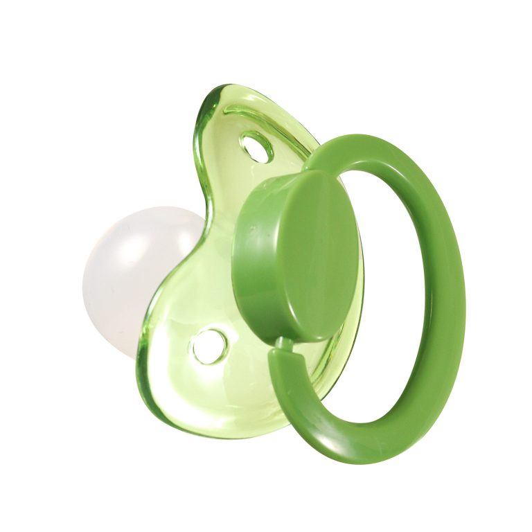 Translucent Green and Green pacifier