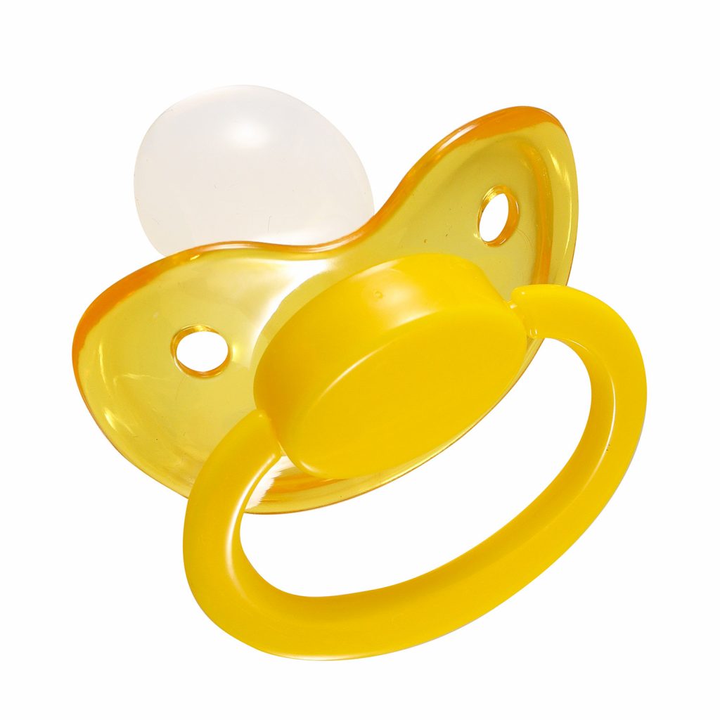 Translucent Yellow and Yellow pacifier