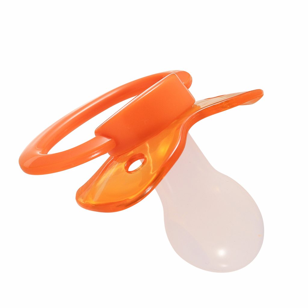Translucent orange and orange pacifier