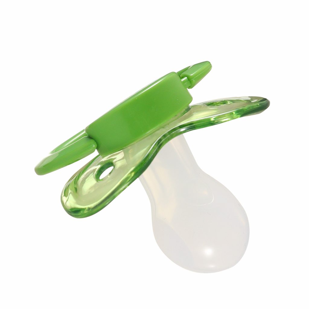 Translucent Green and Green pacifier
