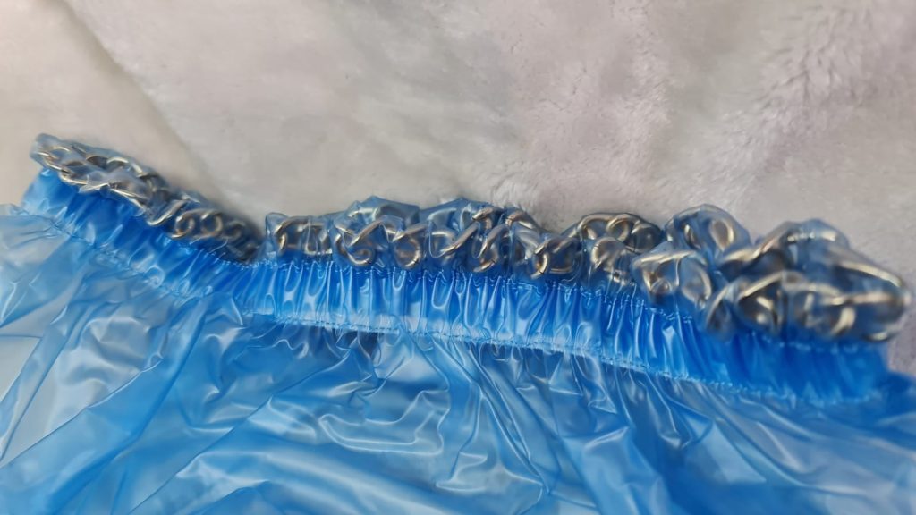 Blue Locking Plastic pants with padlock