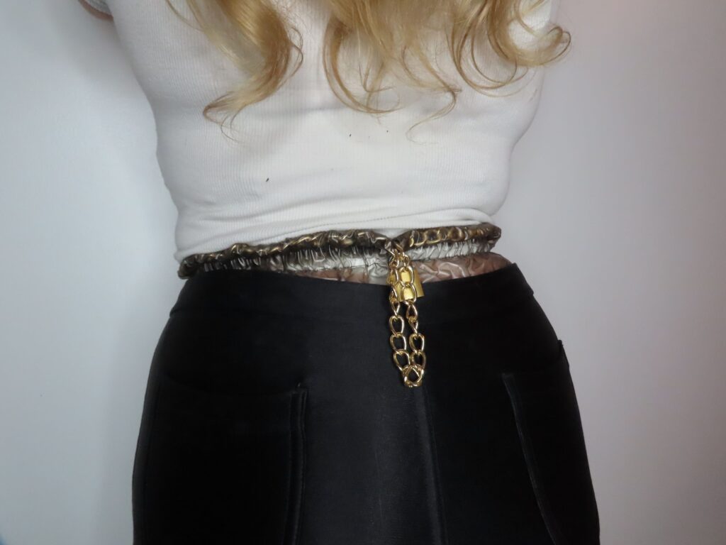 Black Locking Plastic pants with padlock